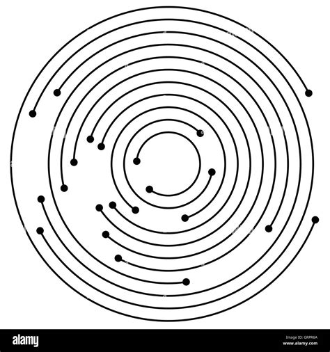 Random Concentric Circles With Dots Circular Spiral Design Element