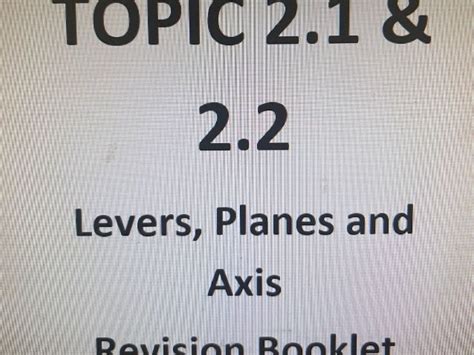 Edexcel Gcse Pe Levers Planes And Axis Teaching Resources