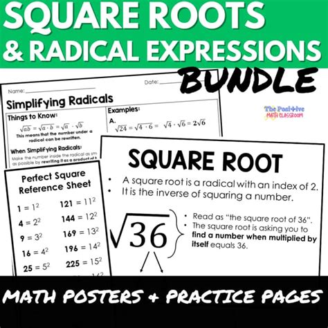 Square Root Cube Root And Simplifying Radicals Practice Worksheets