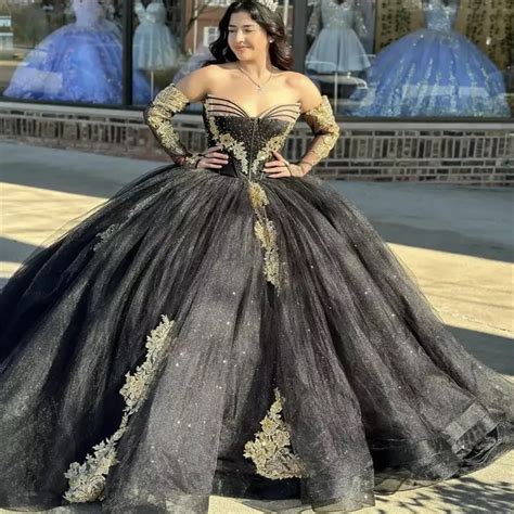 Black Mexican Quinceanera Dresses Charro Style Prom From