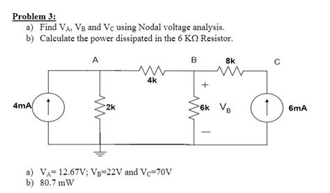 solved a find va vb and vc using nodal voltage analysis b