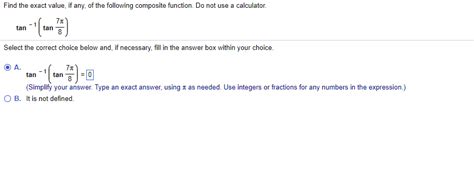Solved Find The Exact Value If Any Of The Following Chegg