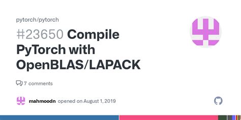 compile pytorch with openblas lapack · issue 23650 · pytorch pytorch · github
