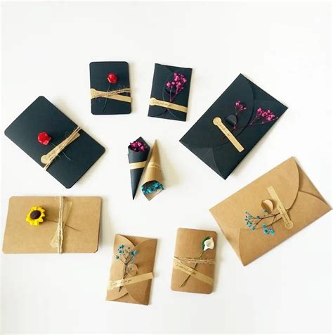 고품질 크래프트 종이 봉투 모양 상자 수제 선물 봉투 사랑 버클