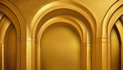 Golden Textured Wall With Arches Premium Ai Generated Image