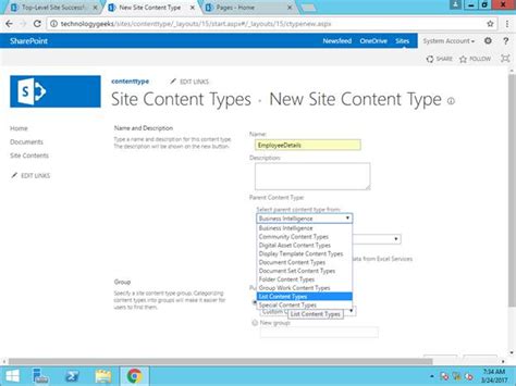 Content Type In Sharepoint 2013