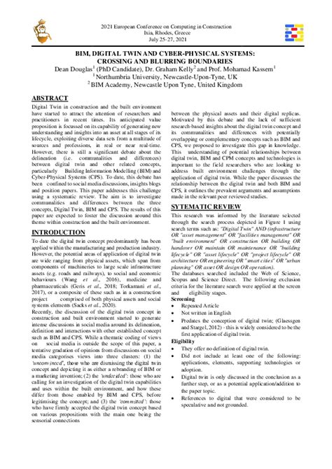 Pdf Bim Digital Twin And Cyber Physical Systems Crossing And