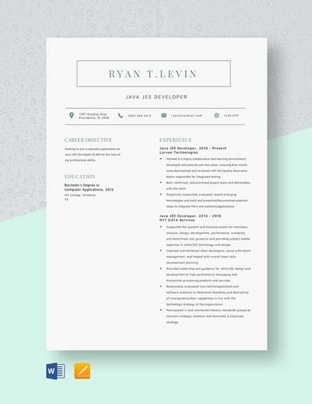 Web Developer Resume Download In Word PSD Apple Pages Template Net