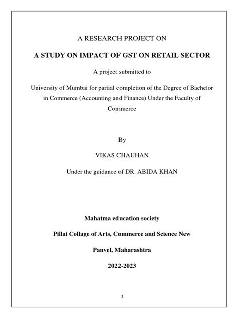 Research Project Report Pdf Taxes Value Added Tax