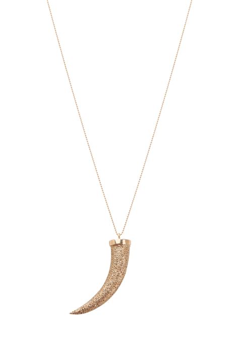 Tulah Jem Rose Gold Pavé Set Horn Necklace Mitchell Stores
