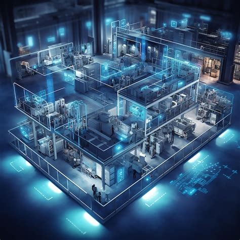 Premium Ai Image Smart Factory Interior Showcases Advanced Automation Machinery And Robotics