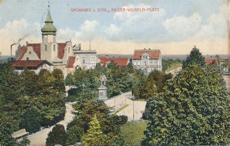 L551 Alte Ak Grünberg Schlesien Kaiser Wilhelm Platz Zielona Góra Polen