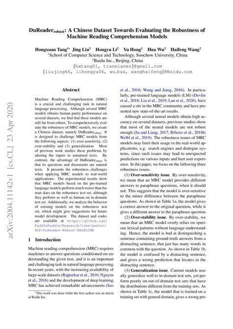 Dureaderrobust A Chinese Dataset Towards Evaluating The Robustness Of