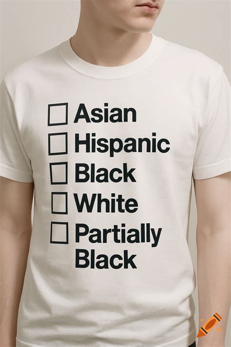Close Up Of A Person Wearing A White T Shirt With A Checklist Of Racial