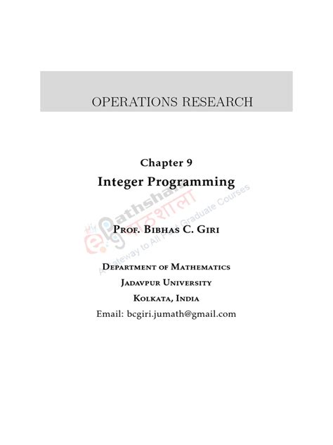 gomory cutting plane method pdf numerical analysis mathematical
