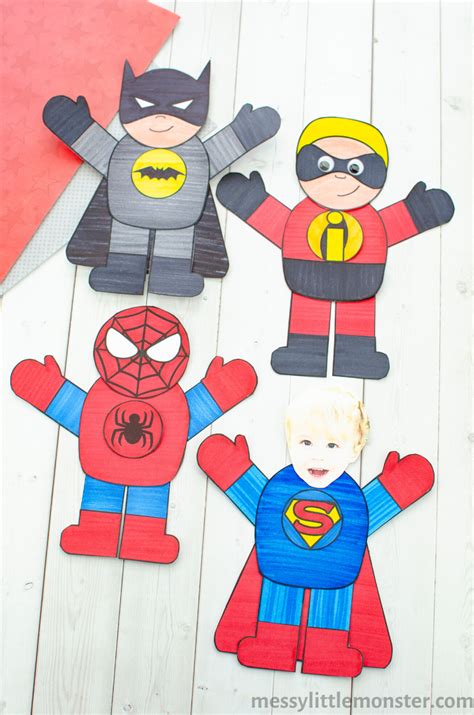 Mix And Match Superhero Craft Printable Superhero Template Artofit