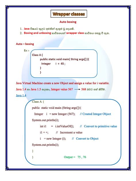 Autoboxing And Unboxing In Java Pdf