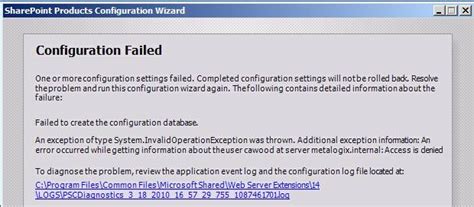 cawood s blog geek literature sharepoint 2010 config wizard error