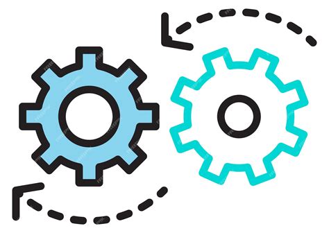 Icono De Proceso De Engranajes Símbolo De Color De Ruedas Dentadas