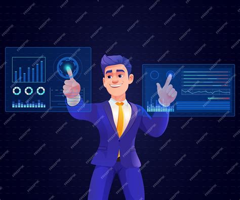 Premium Vector Businessman Programmer And Web Developer Using Futuristic Augmented Reality