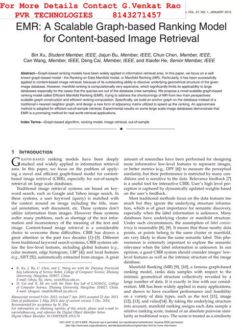 Emr A Scalable Graph Based Ranking Model For Content Based Image