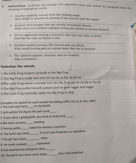 Instructions Underline The Analogy And Studyx