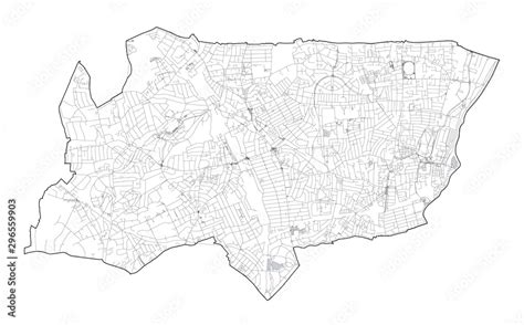 Satellite View Of The London Boroughs Map And Streets Of Haringey