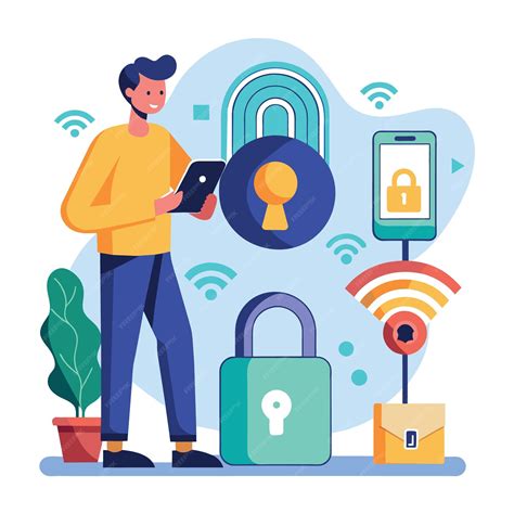 Wifi Encryption Wireless Security Or Safety For Internet Connection Network Protection Or Mobile