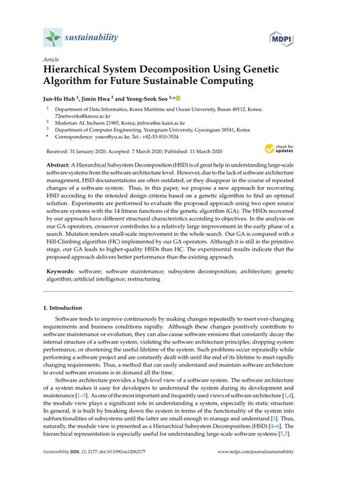 Pdf Hierarchical System Decomposition Using Genetic Algorithm For Future Sustainable Computing