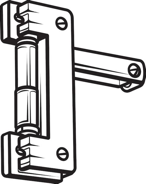 Illustrative Vector Representation Of An Ornamental Antique Door Hinge