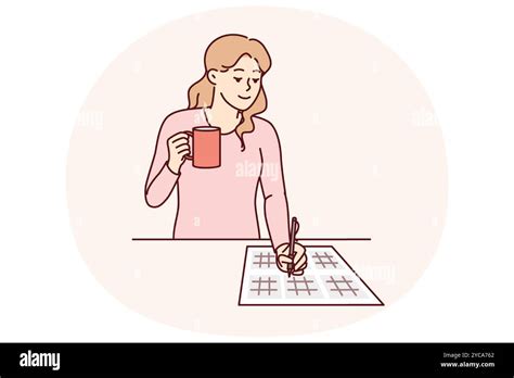 Woman Solves Sudoku Puzzle And Drinks Hot Tea Enjoying Math Brain Teasers Young Girl With Woman Solves Sudoku Puzzle And Drinks Hot Tea Enjoying Math Brain Teasers Young Girl With