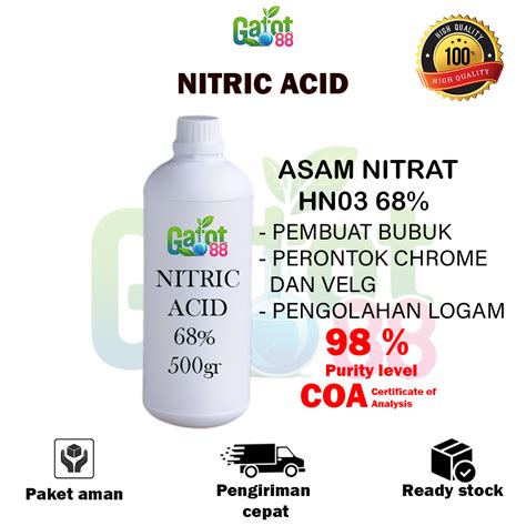 Jual Nitric Acid 500gram Asam Nitrat Belgia 68 Hno3 Perontok