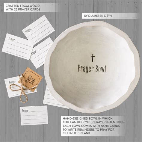 Hand Carved Wooden Prayer Bowl With Prayer Cards Decor Steals