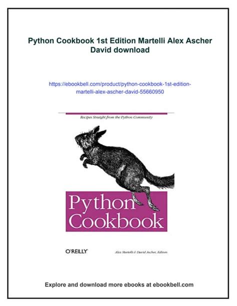 Python Cookbook 1st Edition Martelli Alex Ascher David Pdf