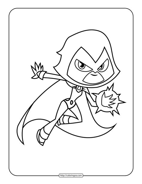 Printable Coloring Pages Teen Titans Free Editable Printables