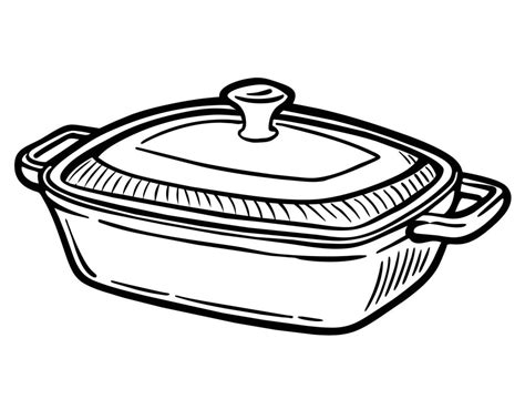 Kitchen Casserole Doodle Drawing 44596250 Vector Art At Vecteezy