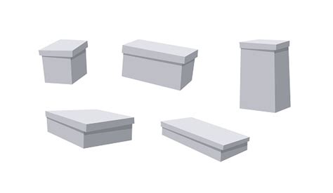 판지 오픈 및 폐쇄 재활용 상자 세트 만화 스타일 일러스트 배달 포장 플랫 그래픽 디자인 전달 클립 아트 흰색 배경에서 격리된 벡터 컬렉션 모형 가리기에 대한 스톡 벡터