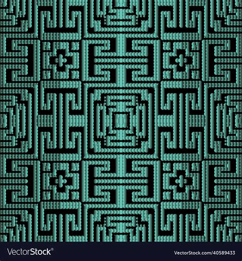 Blue Greek Textured Seamless Pattern Structured Vector Image