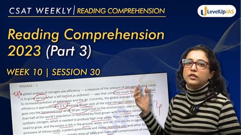 Lecture 30 Csat Weekly Pyq Series Reading Comprehension 2023 Part 3 Csat Youtube
