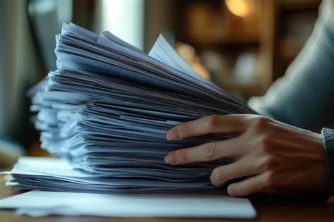 Person sorting through a stack of documents | Premium AI-generated image