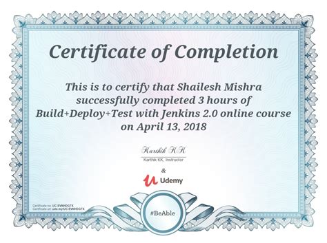 shailesh mishra on linkedin completion certificate for build deploy test with jenkins 2 0