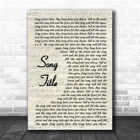 Music Wall Art Song Lyric Designs