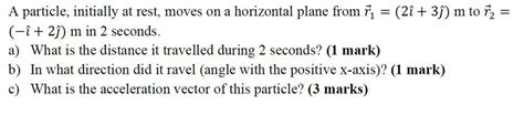 Solved A Particle Initially At Rest Moves On A Horizontal Chegg