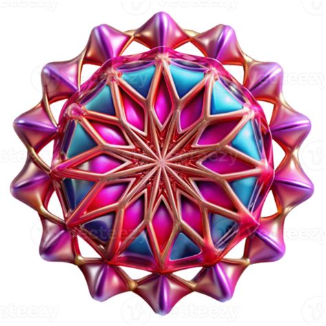 Vibrant 3d Abstract Mandala Illustration Geometric Design 55239721 Png
