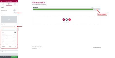 how to create progress bar in elementor wpmet