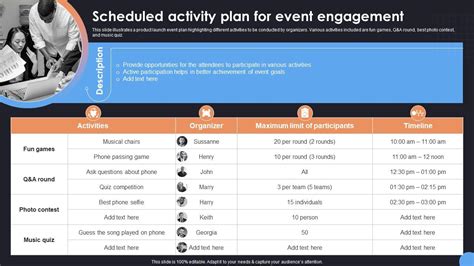 Scheduled Activity Plan Comprehensive Guide For Corporate Event