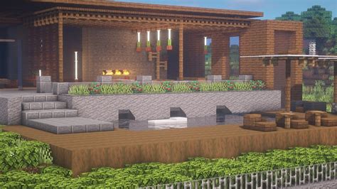 Modern Minecraft House In Garden Outdoor Patio Ideas Minecraft