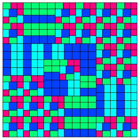 a patch of a tiling with four prototiles and infinite local complexity