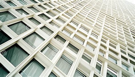 Modern Architectural Facade With Grid Pattern At An Urban Building