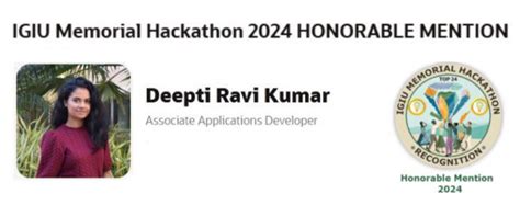 Deepti Ravi Kumar On Linkedin Igiu Oraclehackathon Technology Software Gratitude Achievement
